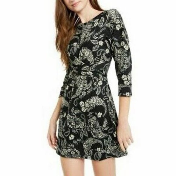 BeBop | Dresses | Be Bop Juniors Paisley Twistfront Dress Black Size Xl ...